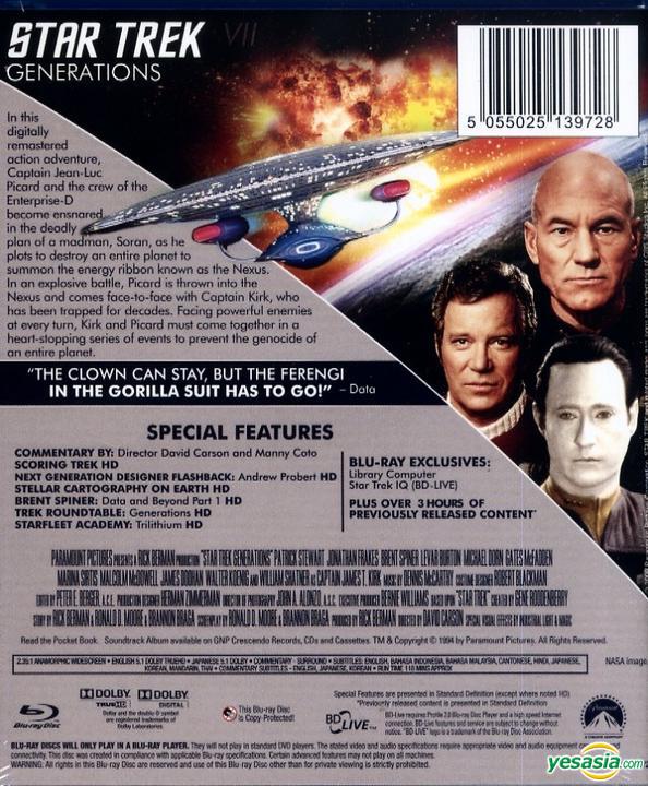 YESASIA: Star Trek VII - Generations (Blu-ray) (Remastered Special Editon) (Hong Kong Version ...